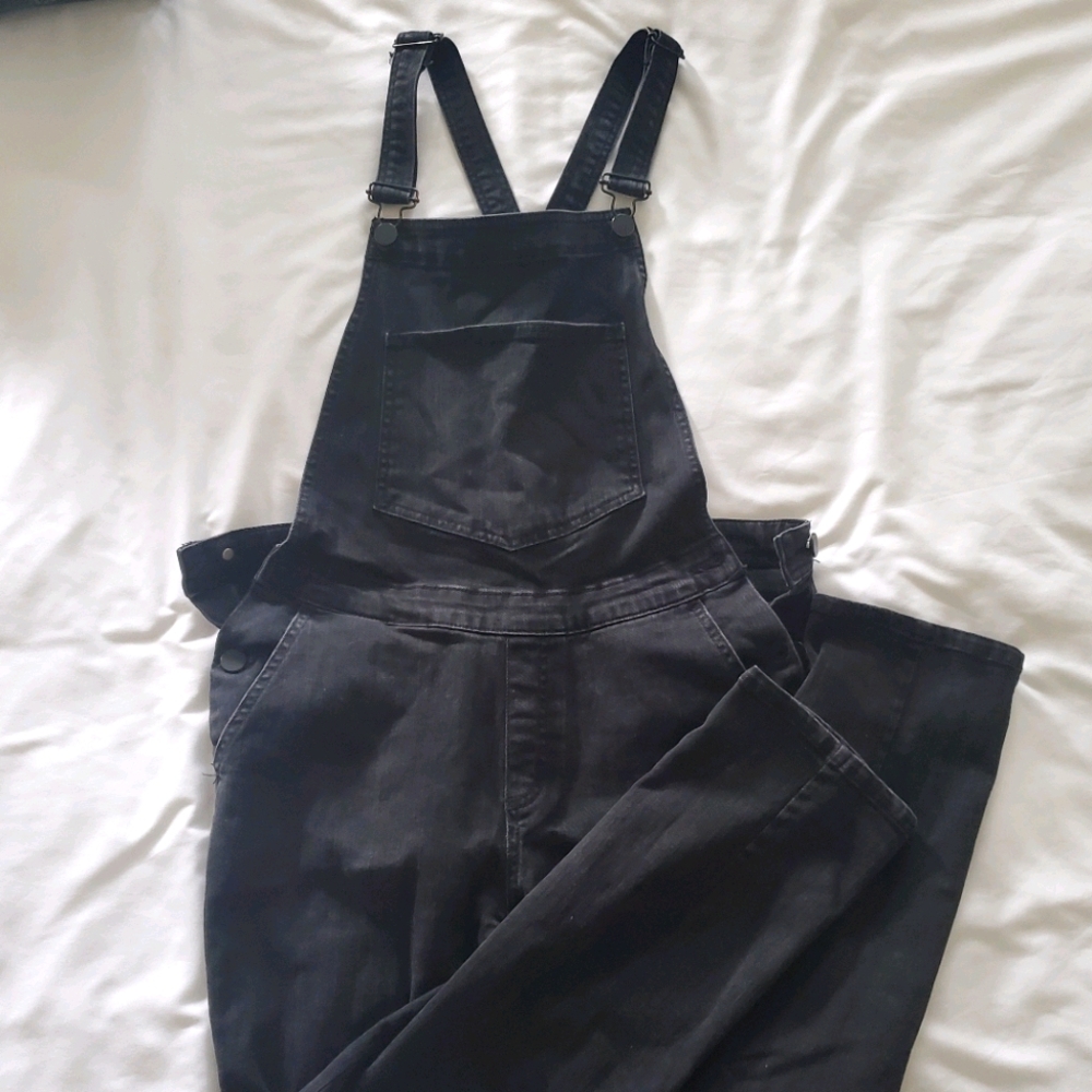 Urban Outfitters Black Overalls Criss Cross Back - Gem